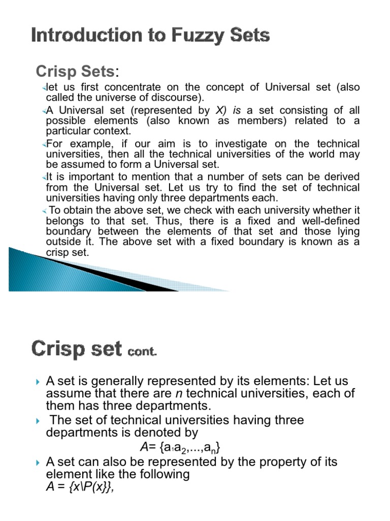Crisp Sets and Fuzzy Sets Explained | PDF | Set (Mathematics) | Fuzzy Logic