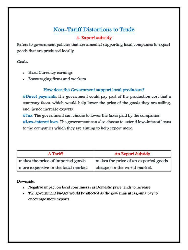 Export Subsidies in Trade Economics | PDF | Exports | Subsidy