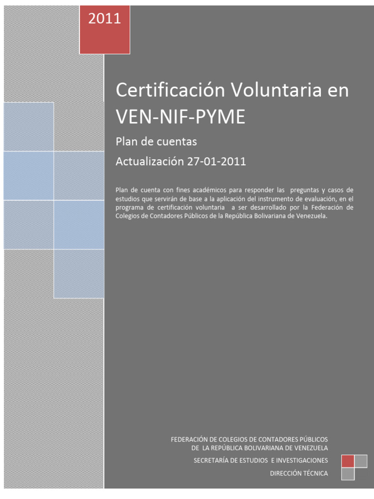 Plan de Cuentas Ven-Nif Version 2 | PDF | Bancos | Contador