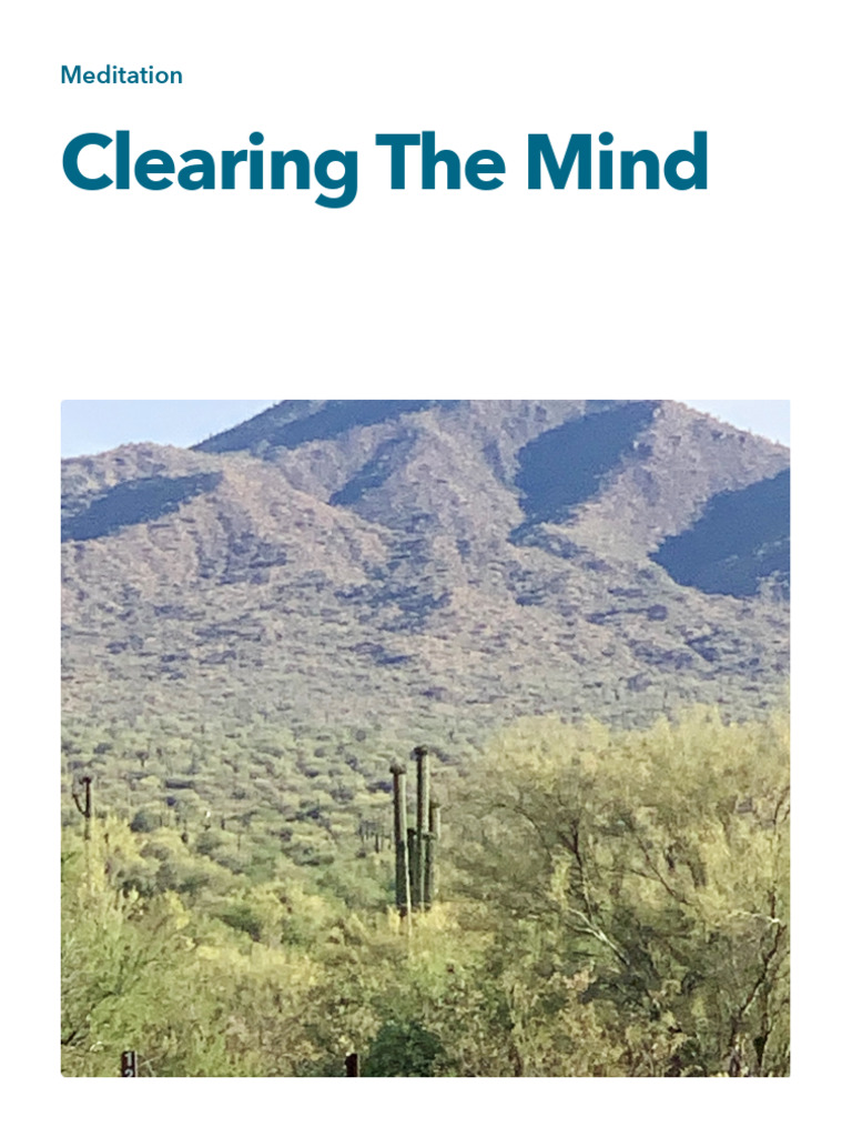 Meditation Clearing The Mind | PDF | Breathing | Meditation