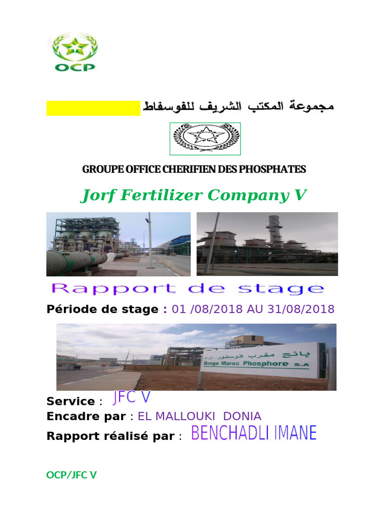 Imane Rapport Final OCP | PDF | Phosphate