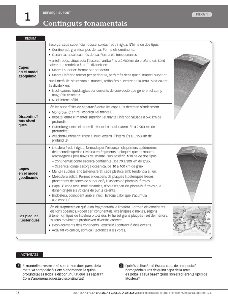 Pràctica 3 Estructura Interna I Plaques Litosfèriques (A) | PDF