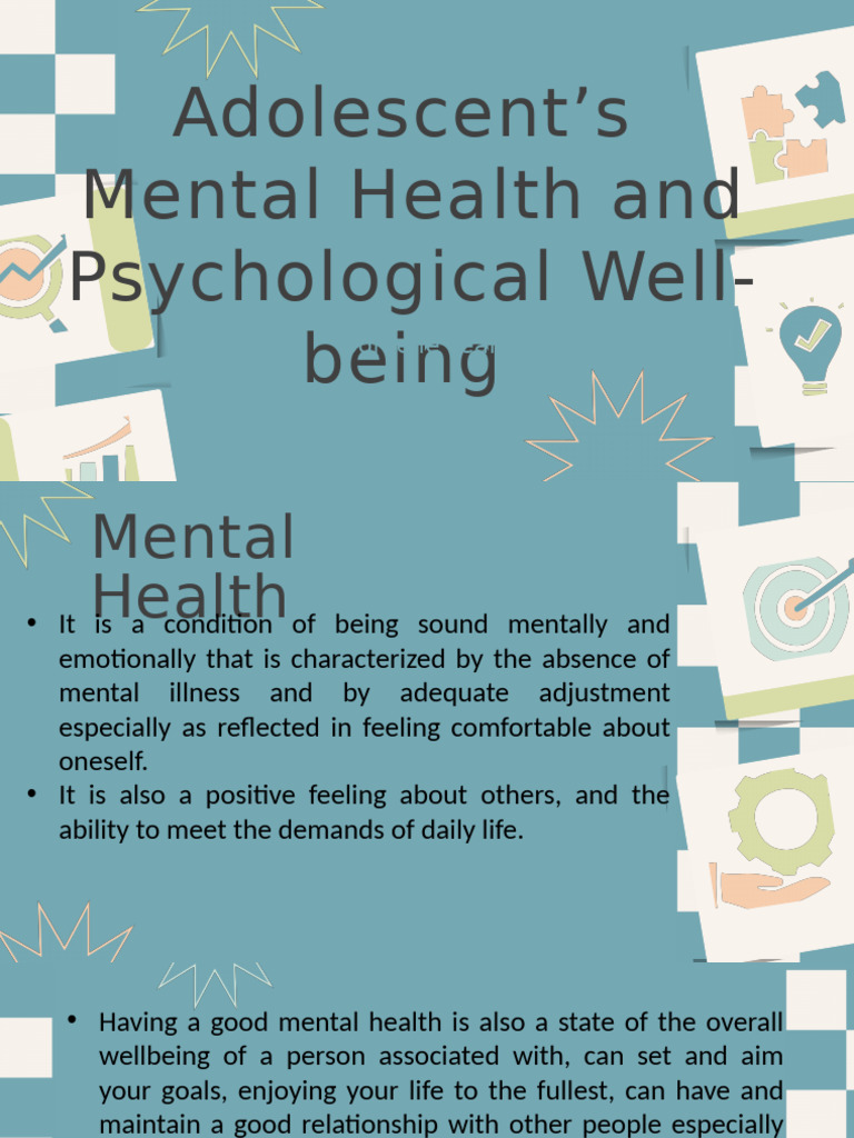 Adolescents Mental Health and Psychological Well Being | PDF | Mental ...