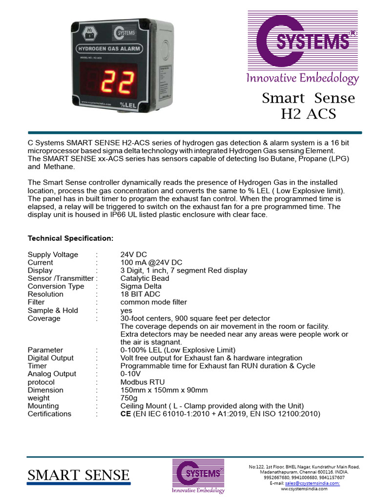 11B - Hydrogen Gas Detector & Display Alarm System | PDF | Sensor ...