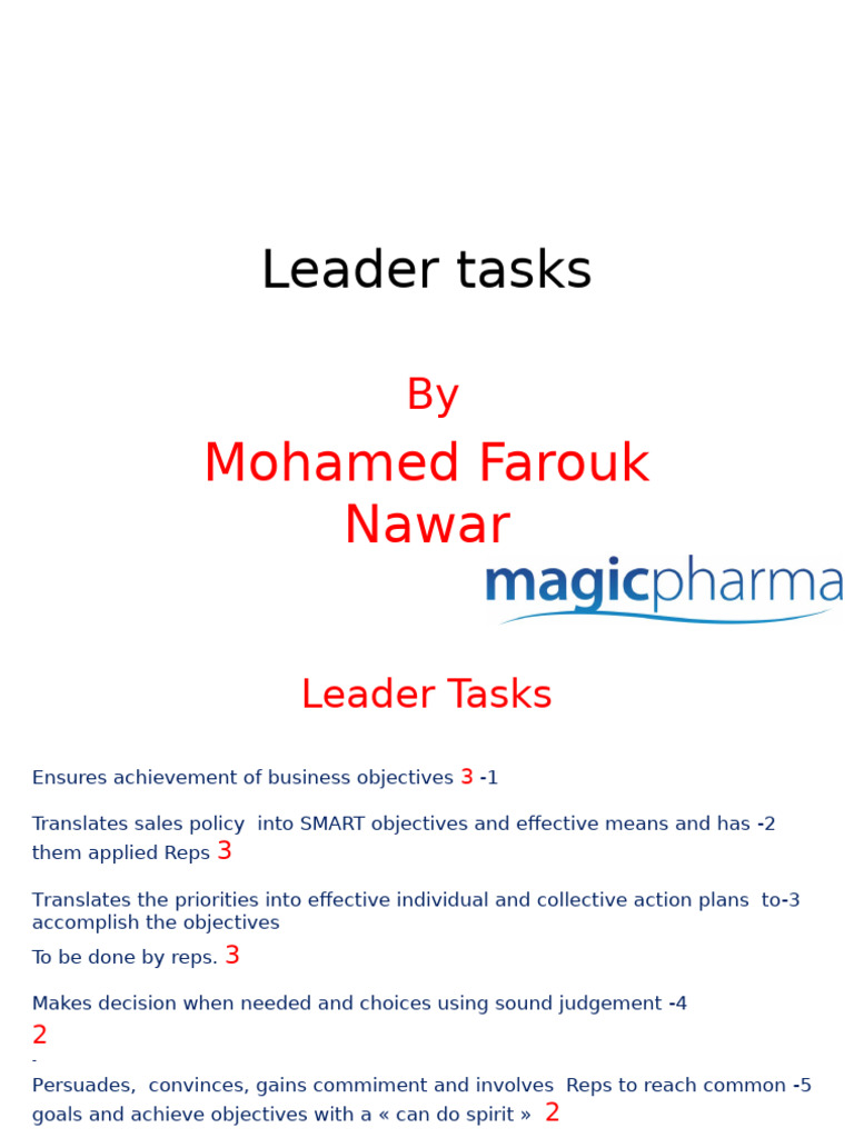 Leader Tasks | PDF | Performance Appraisal | Behavior Modification