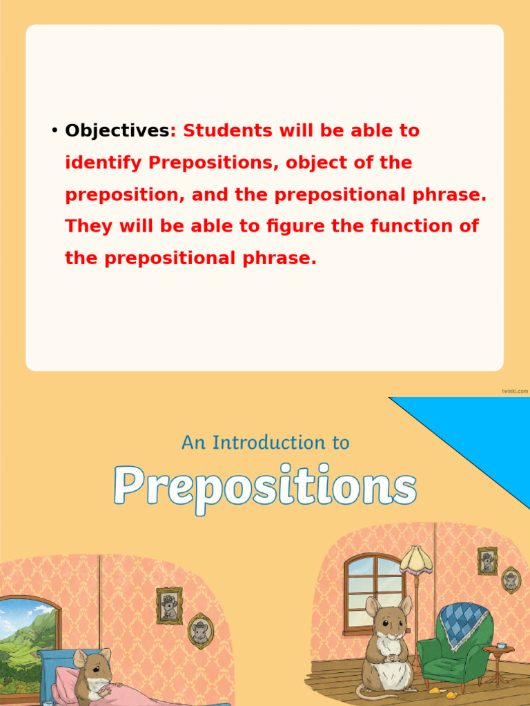 Objectives | PDF | Preposition And Postposition | Noun