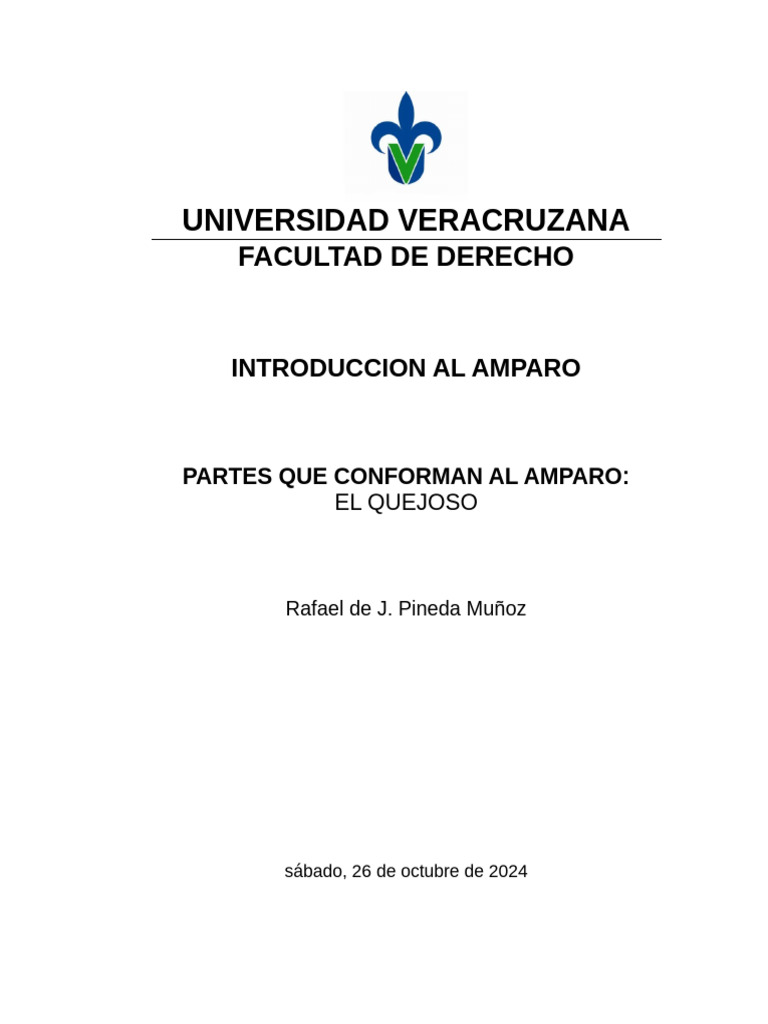 Partes Que Conforman Al Amparo El Quejoso | PDF | Derechos | Regulación