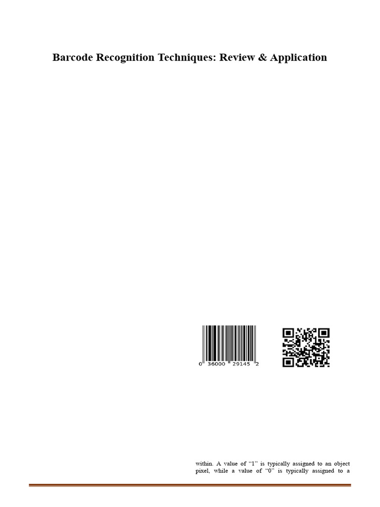 6 Barcode Recognition Techniques Review and Technique | PDF | Barcode ...