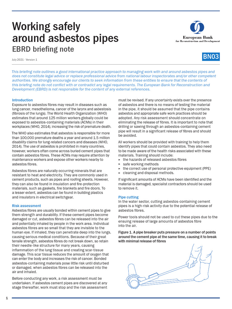 Safe Work Practices for Asbestos Pipes | PDF | Asbestos | Personal ...