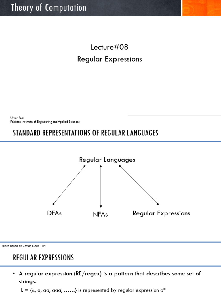 Lecture#8 Regular Expressions | PDF | Regular Expression | Mathematics