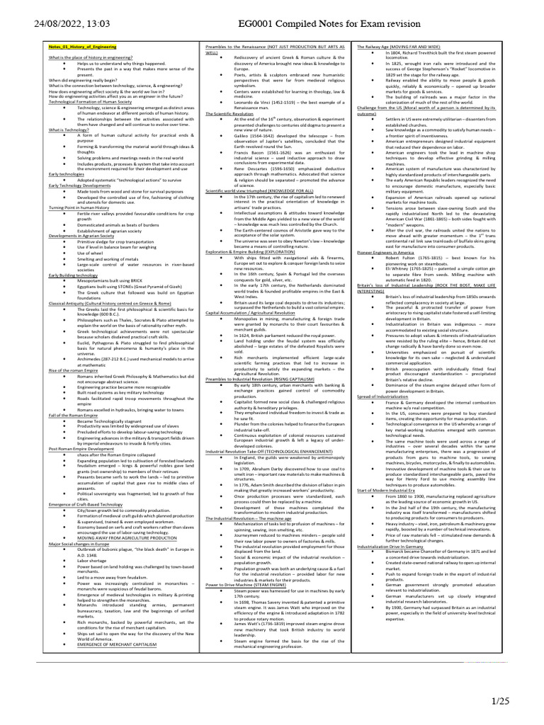 EG0001 Compiled Notes For Exam Revision | PDF | Engineer | Science