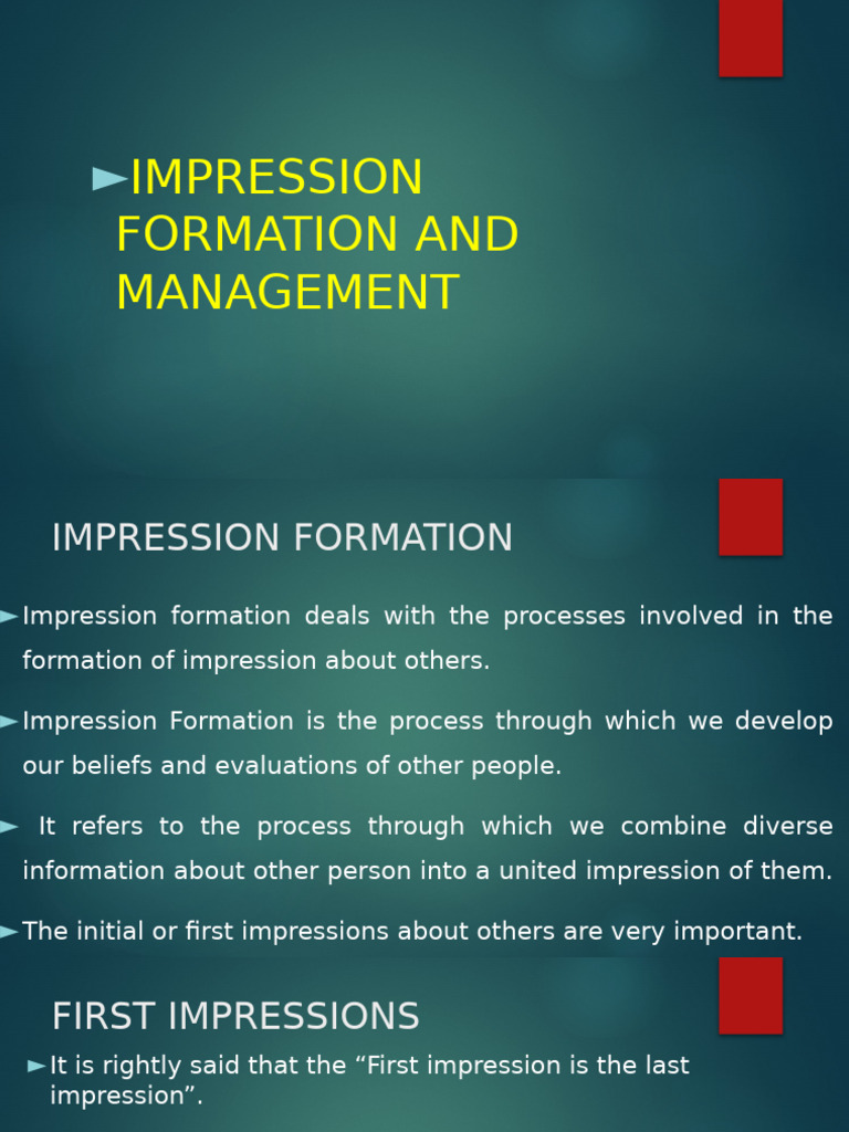 Impression Formation and Management 103 | PDF | Cognition | Psychological Concepts