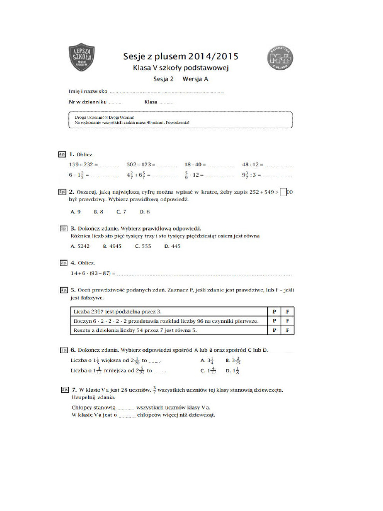 Sesja Z Plusem 5 | PDF