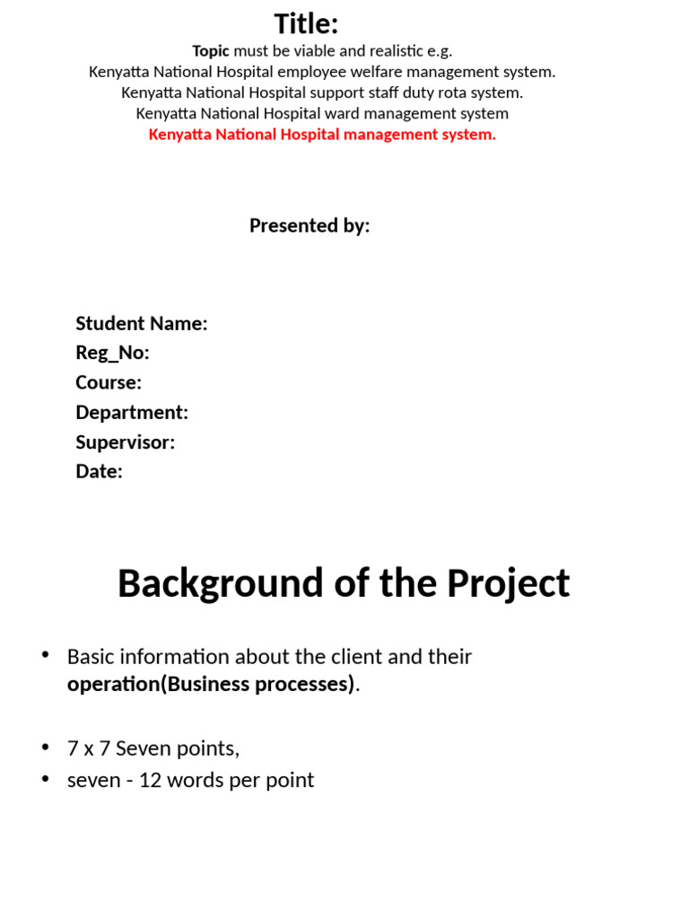 Project Proposal Presentation Guidelines | PDF | System | Systems ...