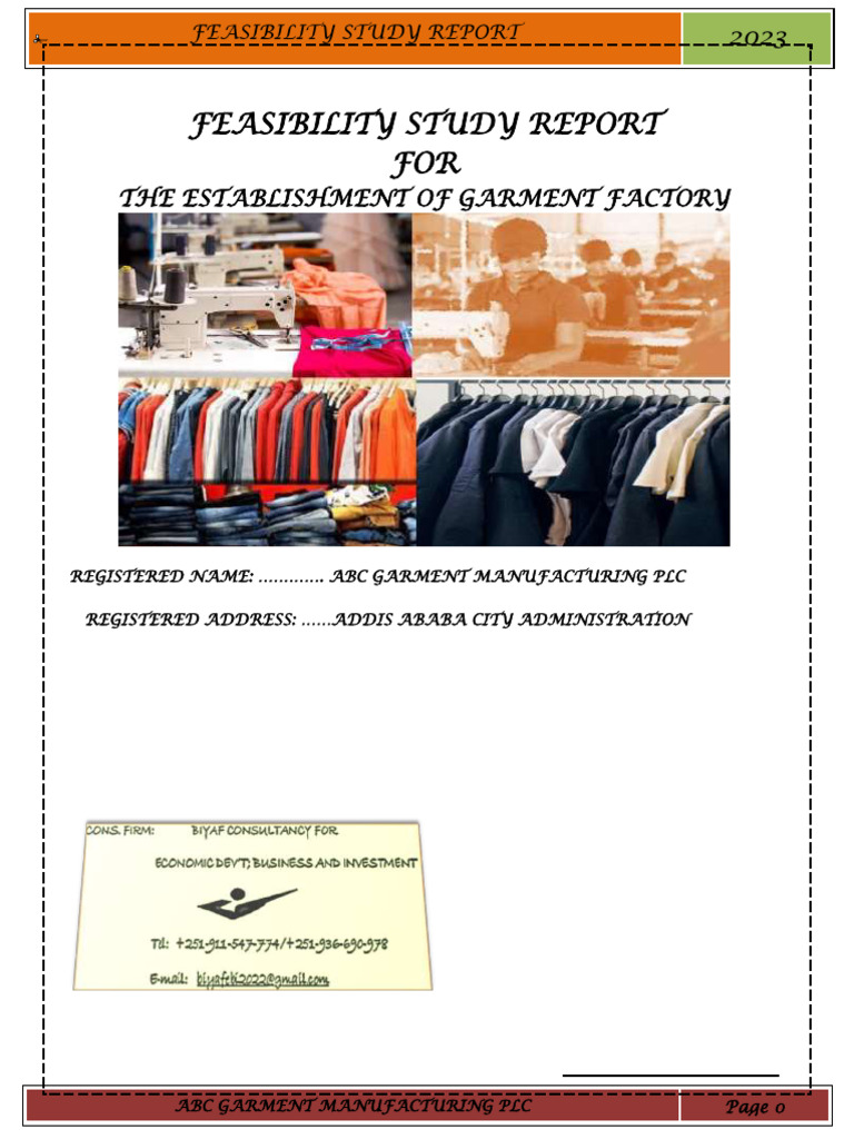 Garment Project Feasibility Study | PDF | Textiles | Retail