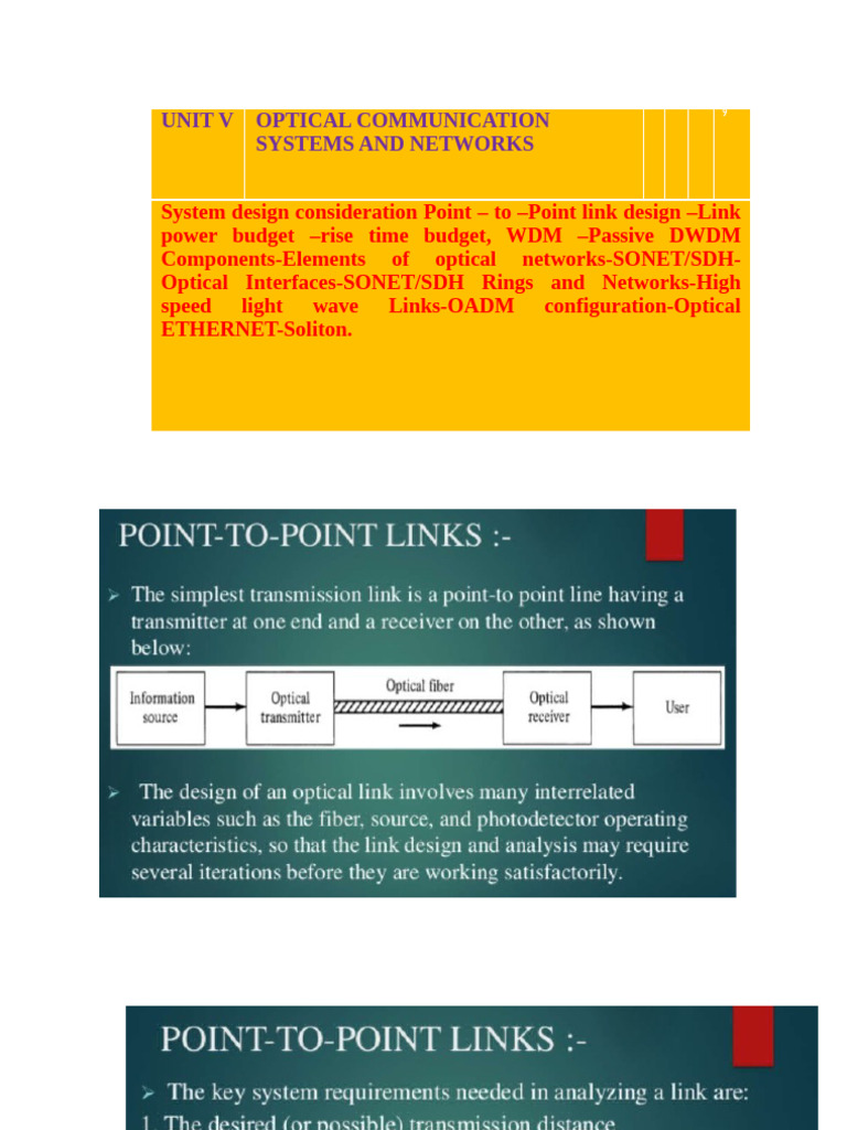 OC Unit 5 | PDF | Wavelength Division Multiplexing | Electronics
