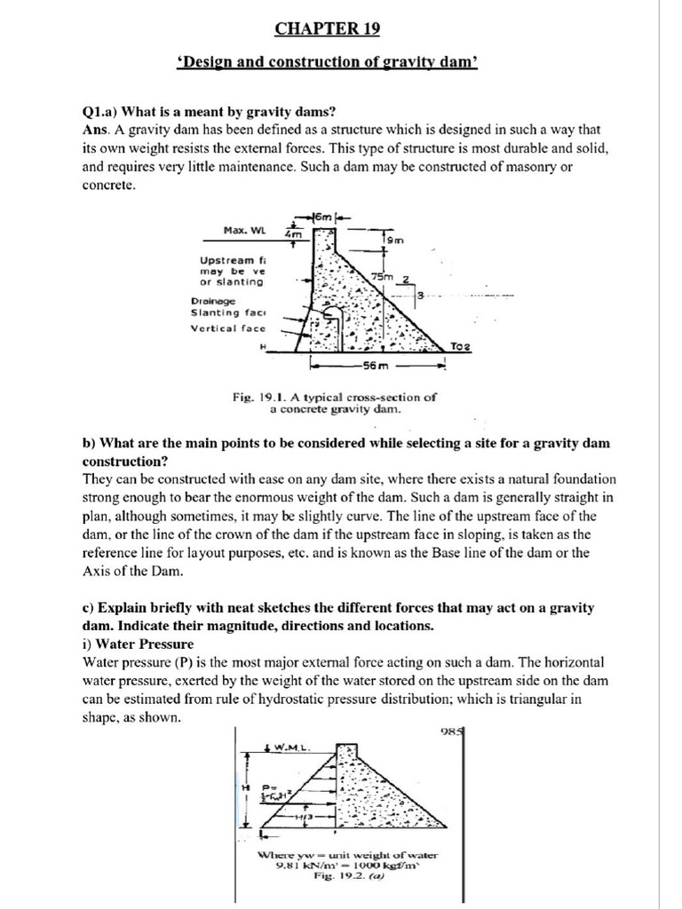 Design and Construction of Gravity Dam. | PDF
