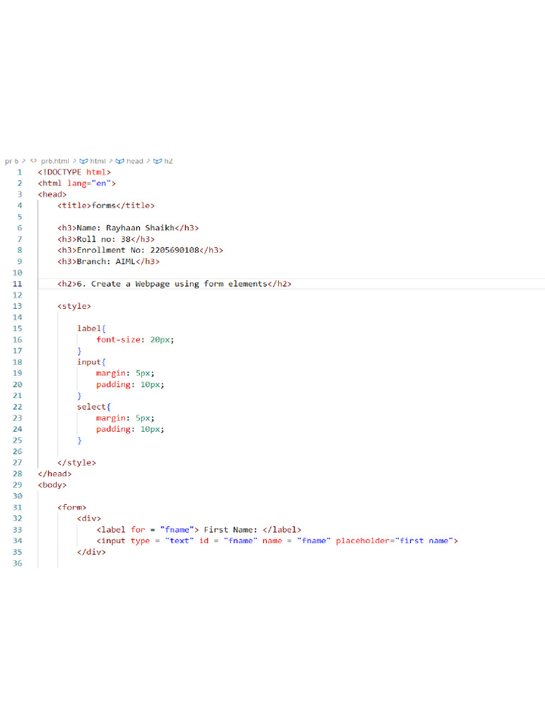 CSS Practical No 6 | PDF