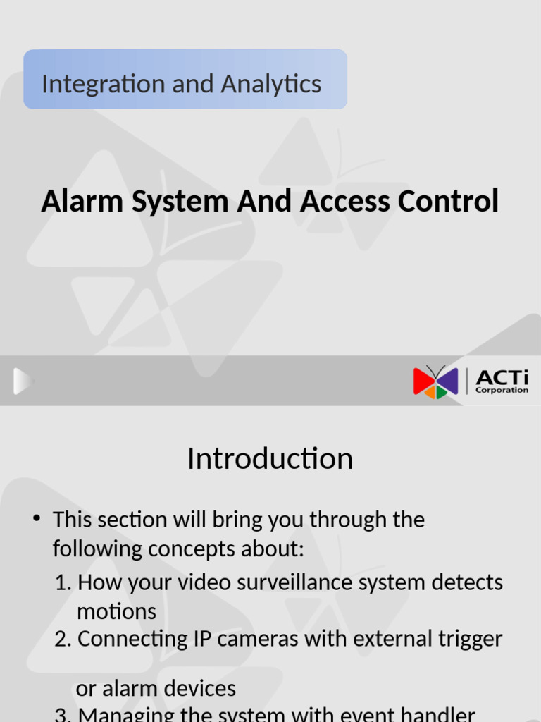 02-1 Alarm System and Access Control | PDF | Security Alarm | Camera