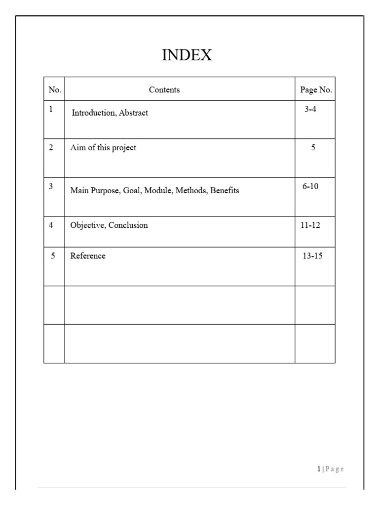Index: No. Page No. 1 Introduction, Abstract 3-4 | PDF | Banks | Online Banking