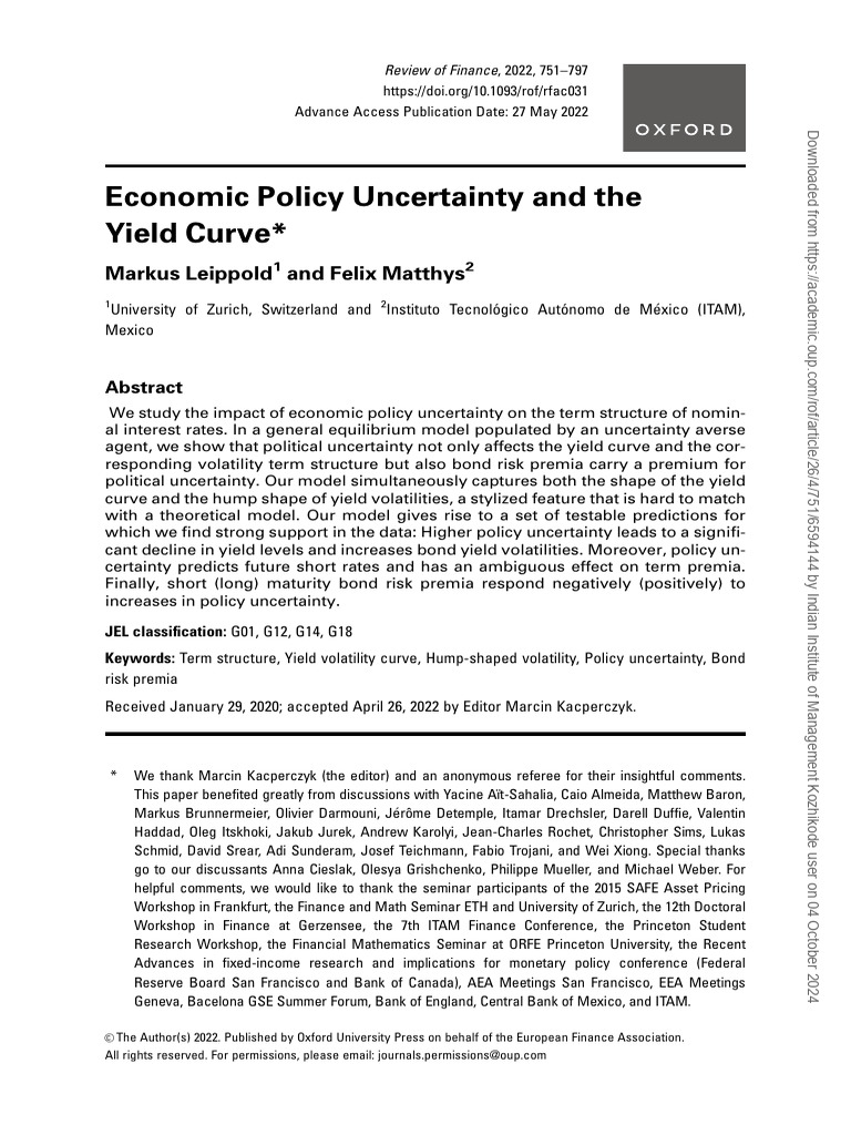 EPU and Yield Curve | PDF | Yield Curve | Vix