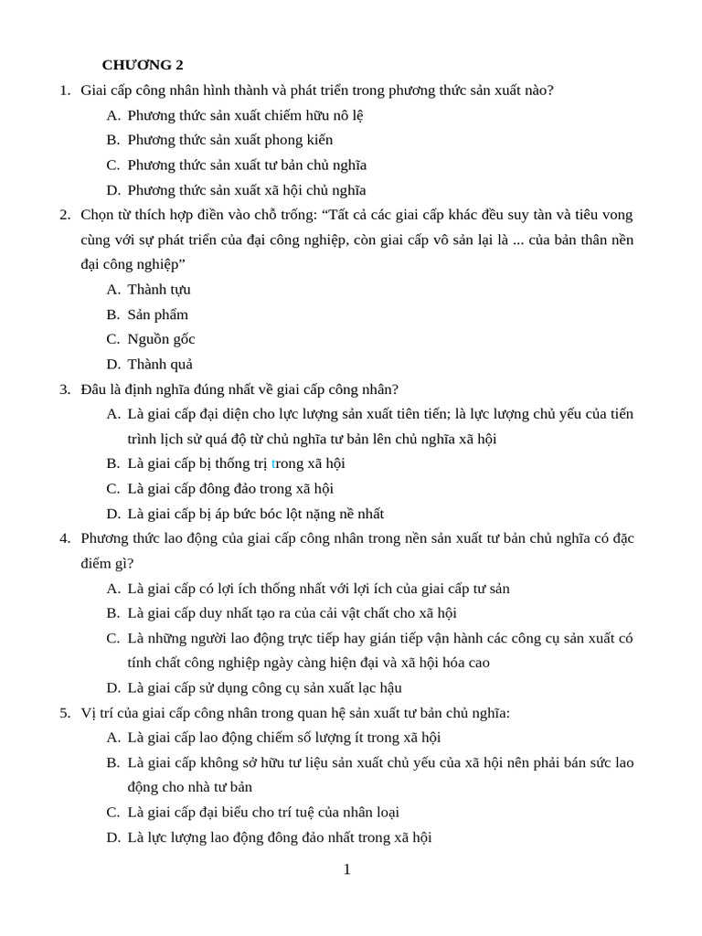 CHƯƠNG 2 CNXH LẦN 3 | PDF