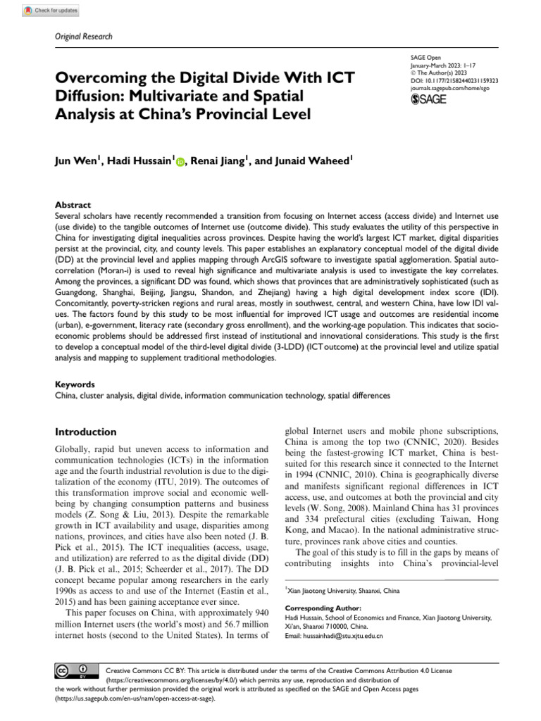 Analyzing China's Provincial Digital Divide | PDF | Information And ...