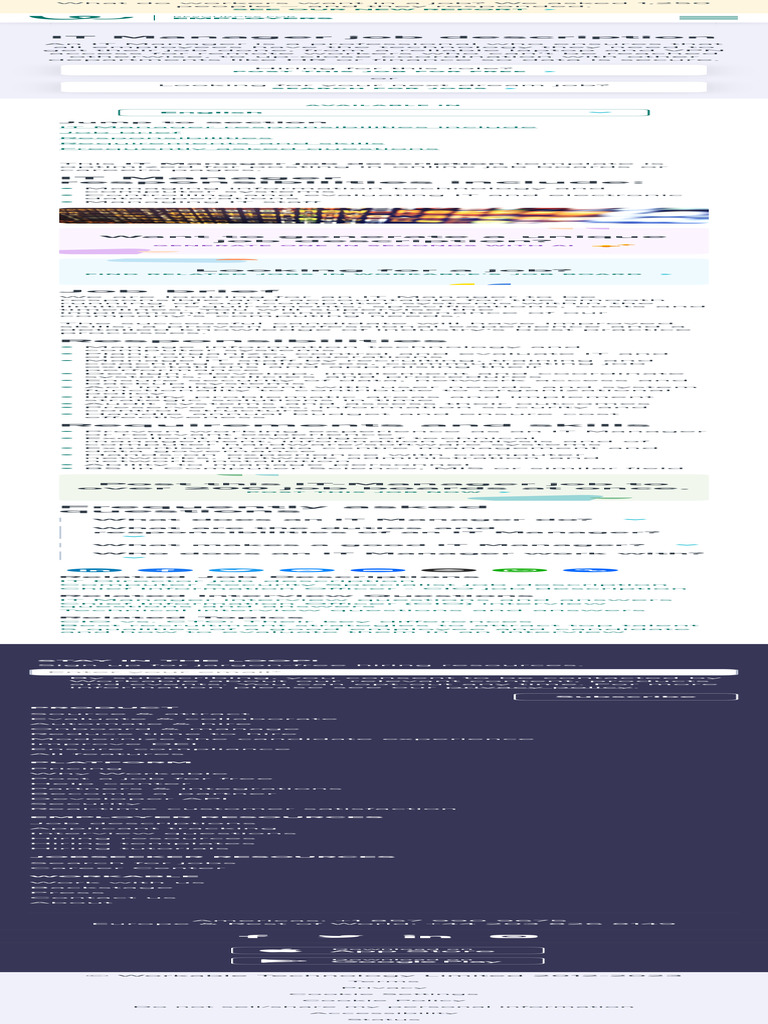 IT Manager Job Description Template | PDF | Chief Information Officer ...