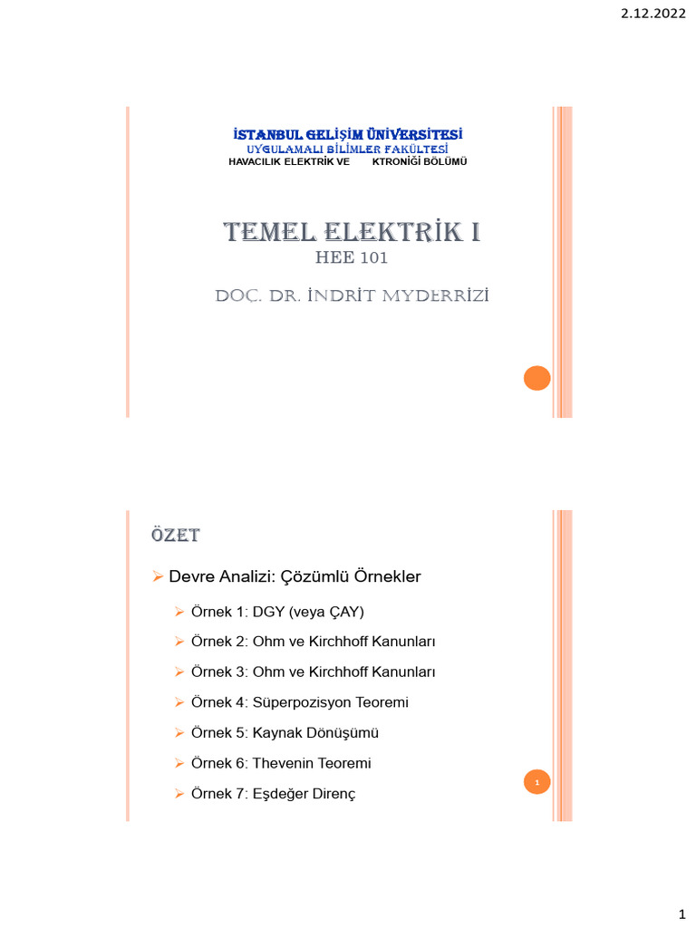 Devre Anali̇zi̇ Örnekler | PDF
