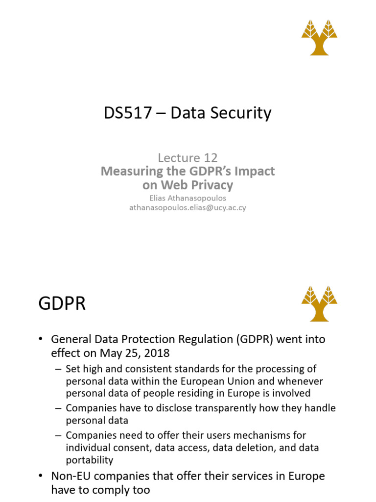 w12 GDPR | PDF | Http Cookie | Cyberspace