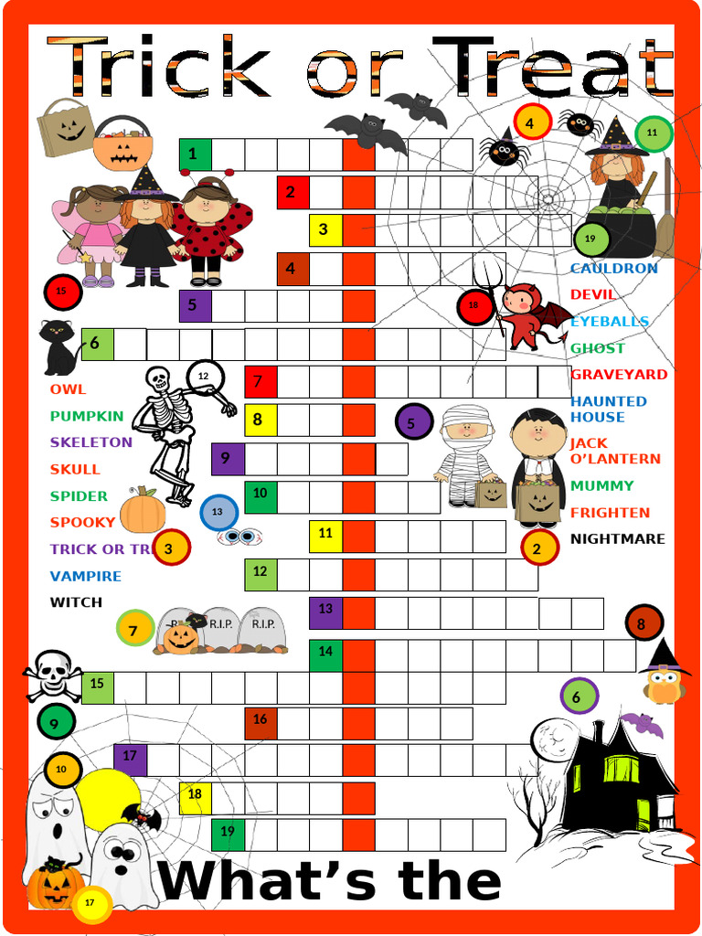 Halloween Crossword Puzzle Crosswords 60150 | PDF