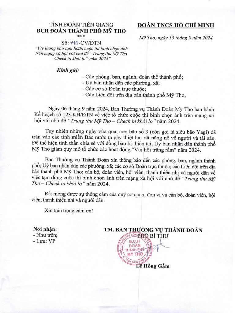 710-CV Thong Bao Tam Hoan Cuoc Thi Check in Trung Thu | PDF