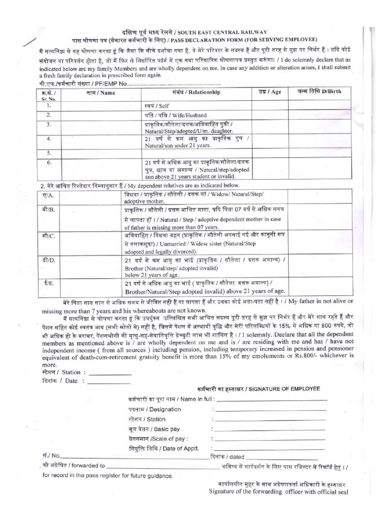 Pass Declaration Hindi 001 | PDF