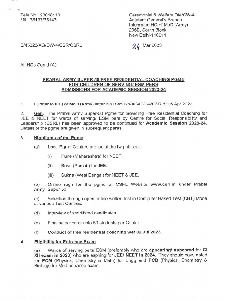 Super 50 Coaching Pgme | PDF