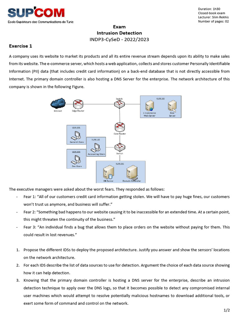 Exam 2022 2023 | PDF | Computer Network | Port (Computer Networking)