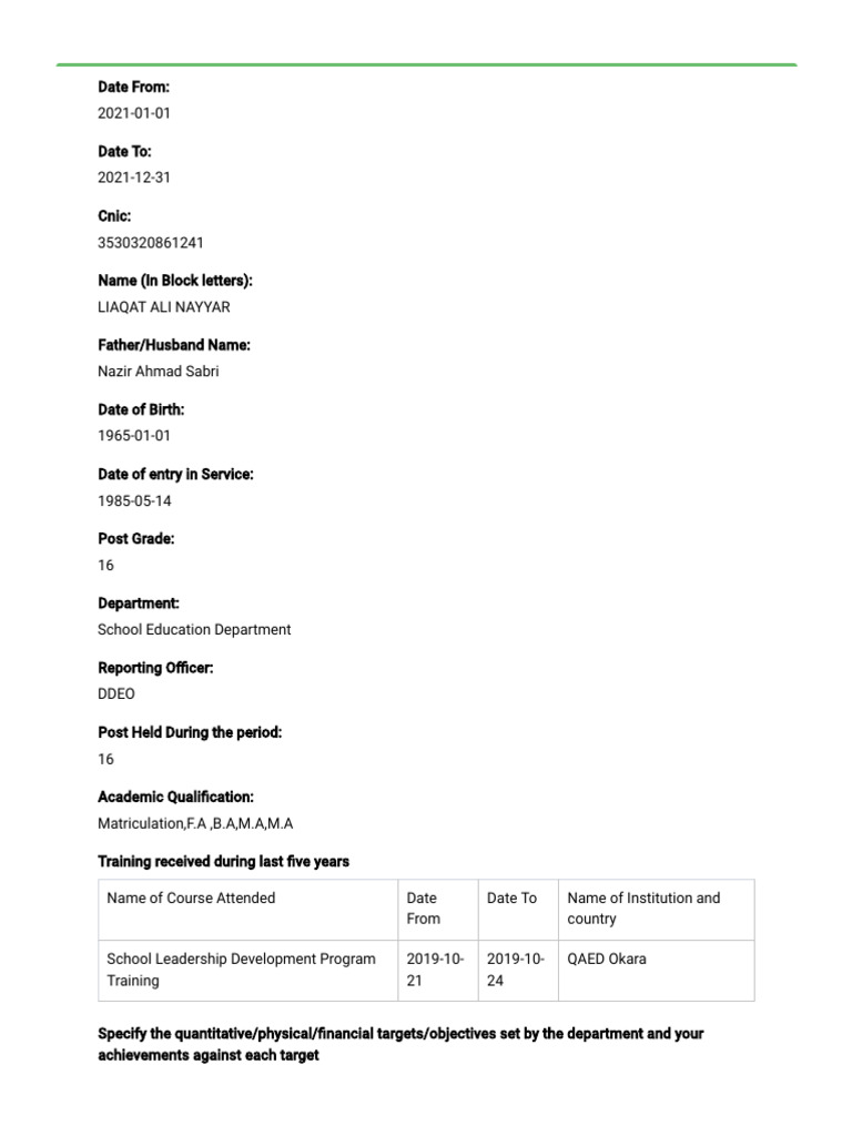 Officer Acr Detail - Dashboard | PDF | Career & Growth
