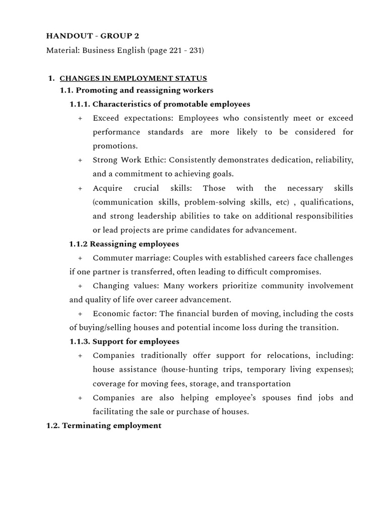 HANDOUT - GROUP 2 | PDF | Employment | Employee Benefits