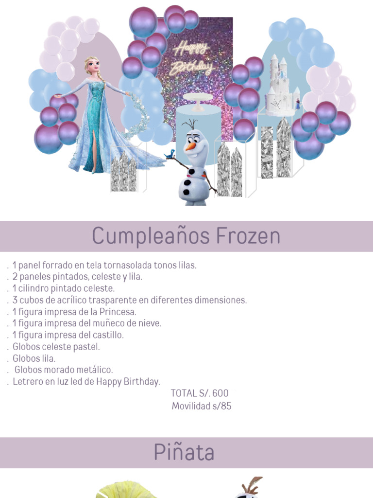 Cumpleaños Frozen 2 | PDF