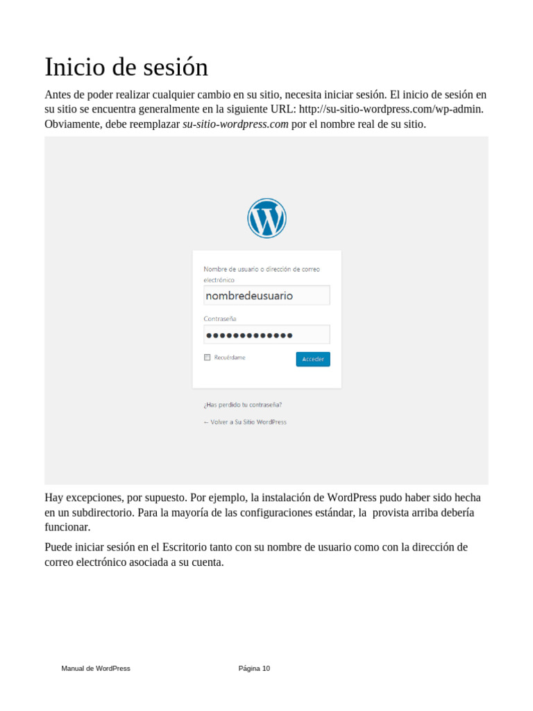 Manual WordPress | PDF | Botón (Computación) | Hipervínculo