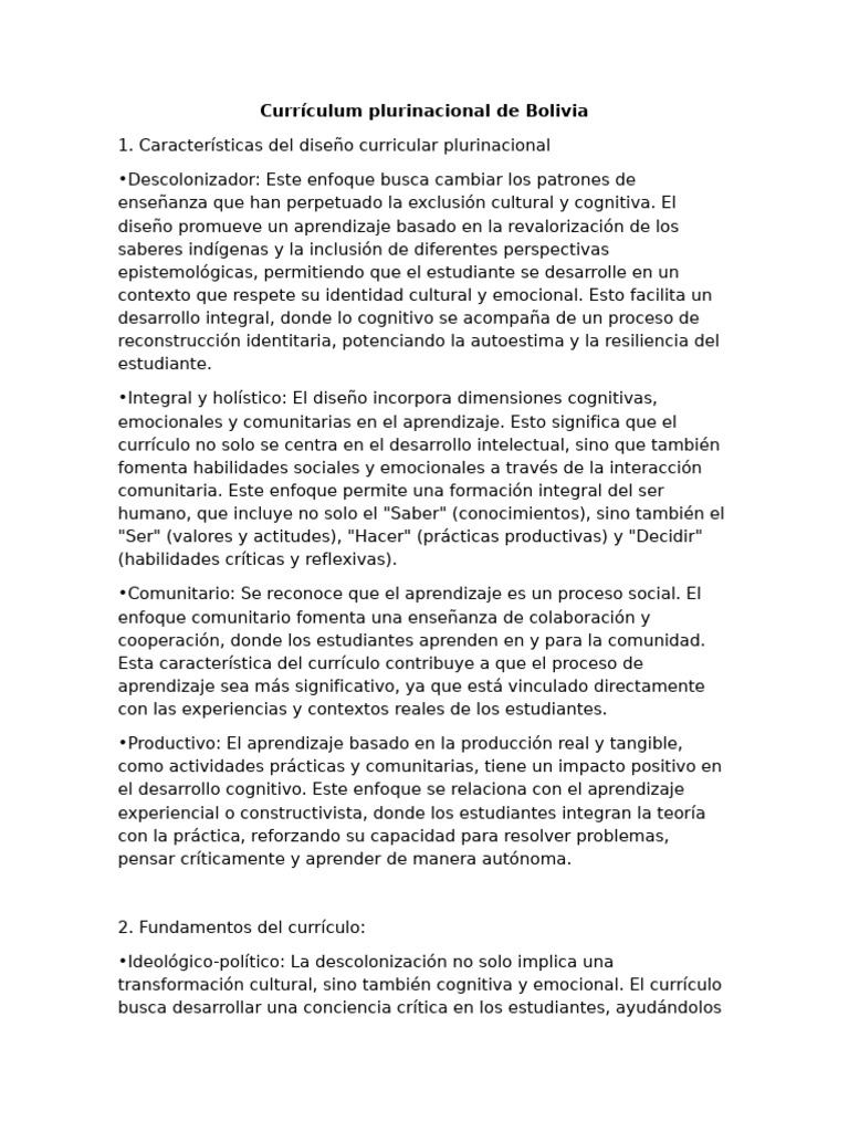 Currículum de Bolivia | PDF | Plan de estudios | Evaluación