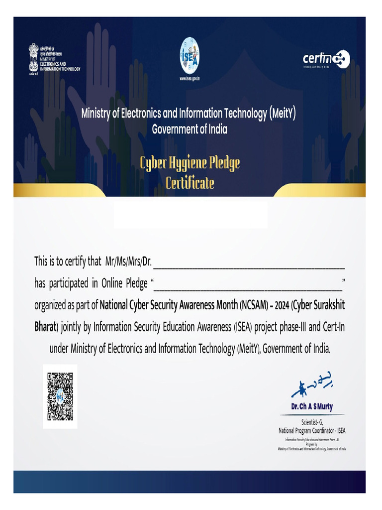 ISEA Certificate | PDF