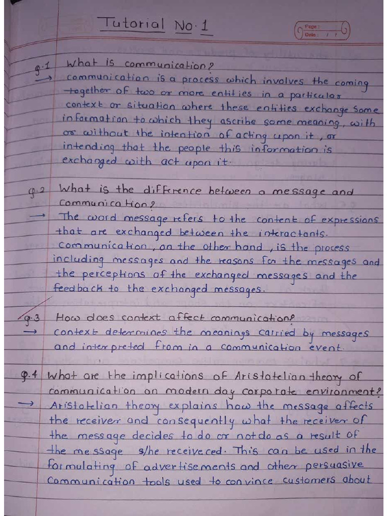 Business Communication Tutorial No.1 | PDF
