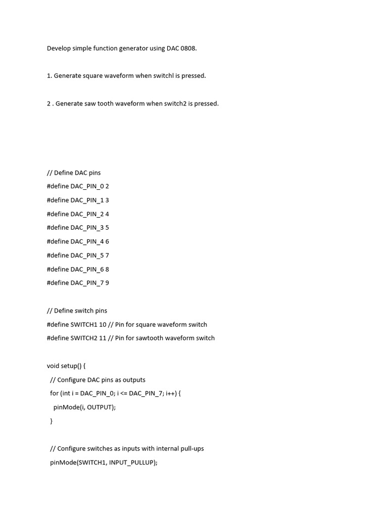 Develop simple function generator using DAC 0808 | PDF