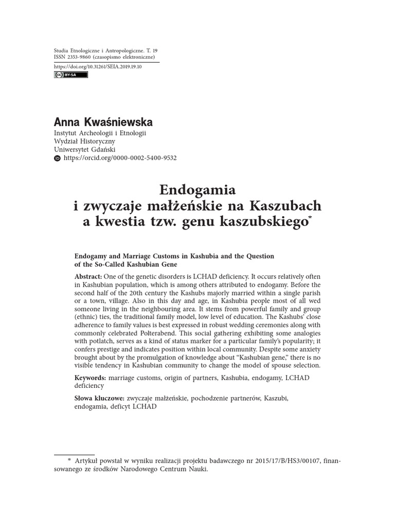 Endogamia I Zwyczaje Małżeńskie Na - 1 | PDF