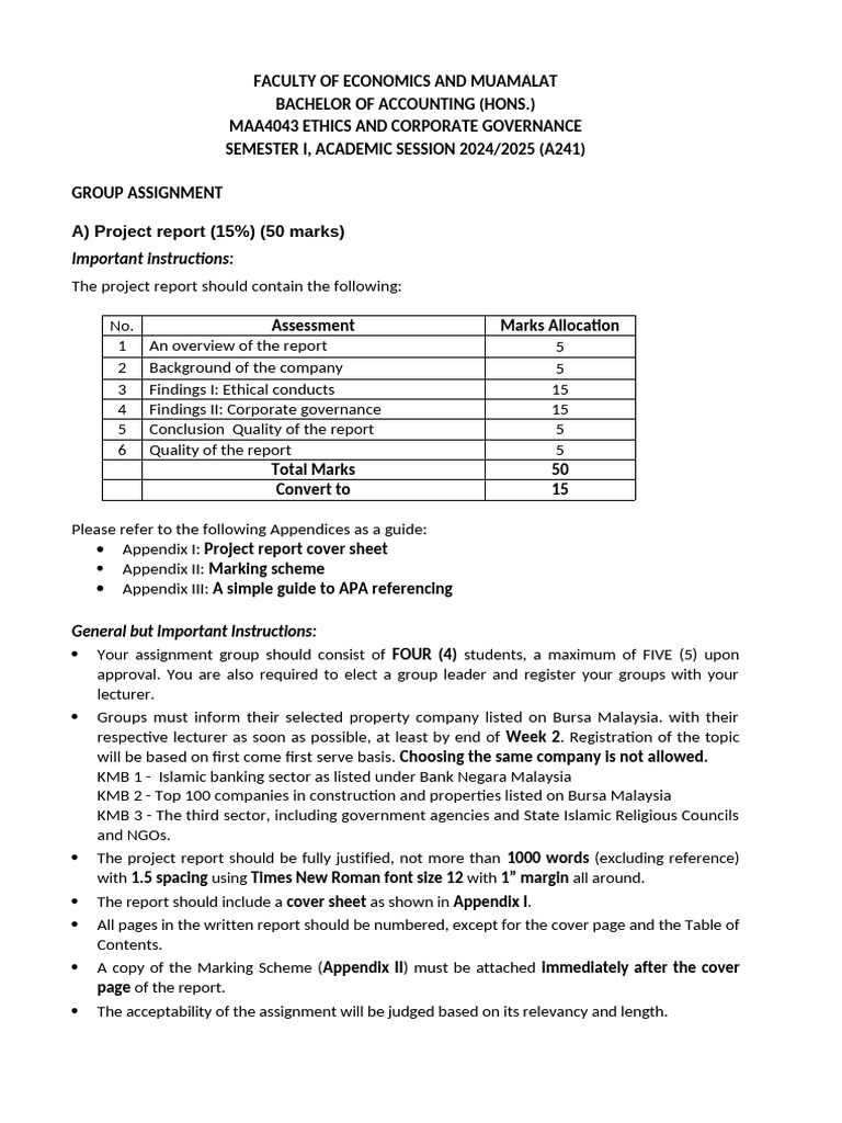 A241 Assignment Guideline | PDF | Plagiarism