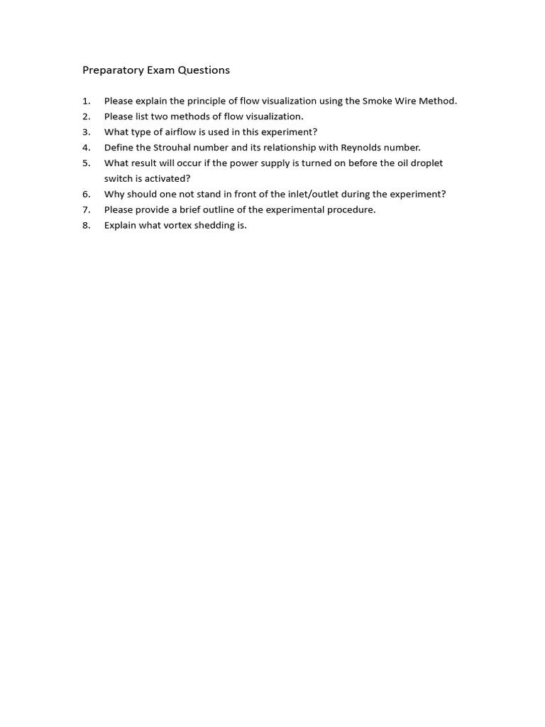 Preparatory Exam Questions | PDF