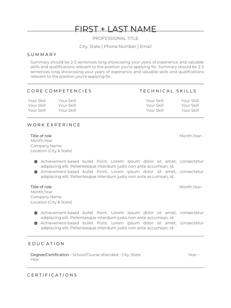 Professional Resume Template | PDF