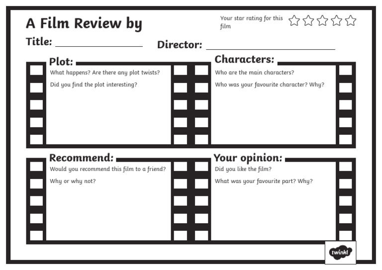 t2 e 1438 Film Review Writing Template Ver 1 | PDF