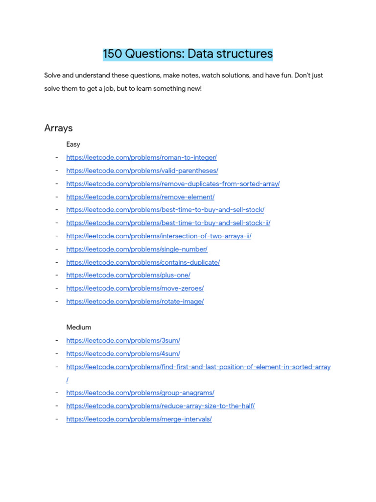 150 Questions - Data Structure | PDF | Graph Theory | Applied Mathematics