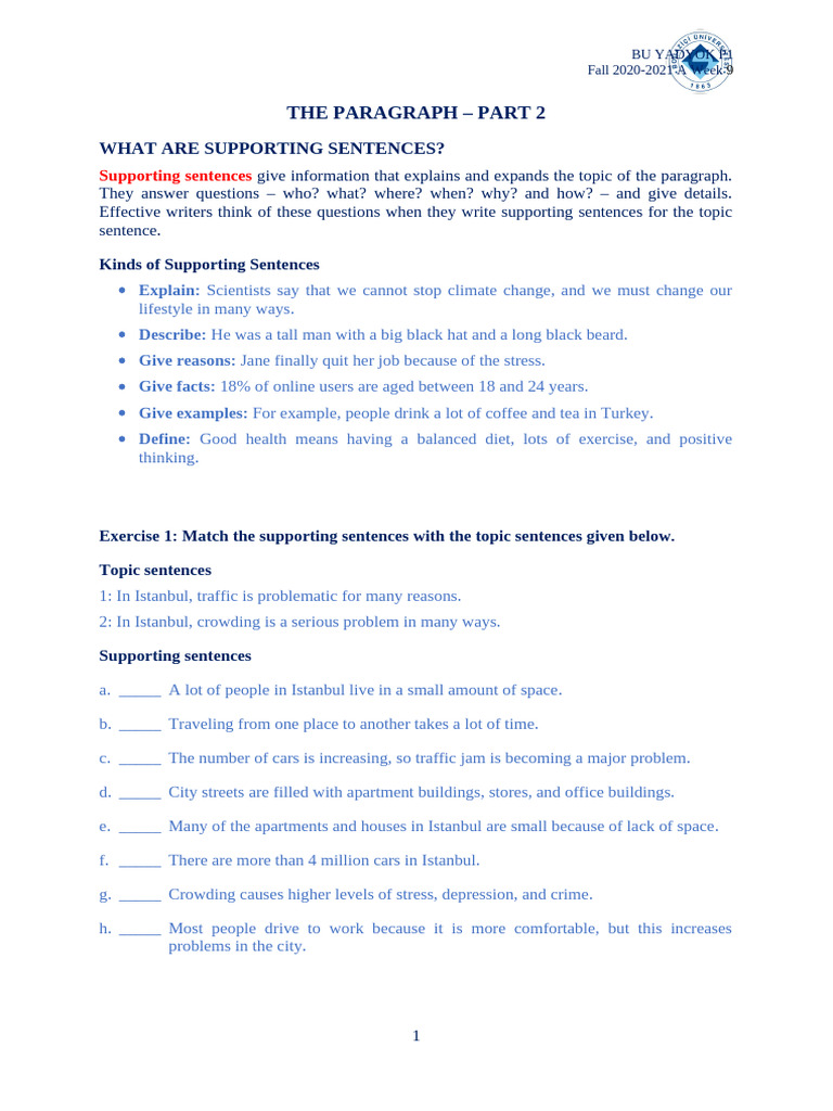 A W9 The Paragraph - Part 2 STUDENT Kopyası | PDF | Snorkeling